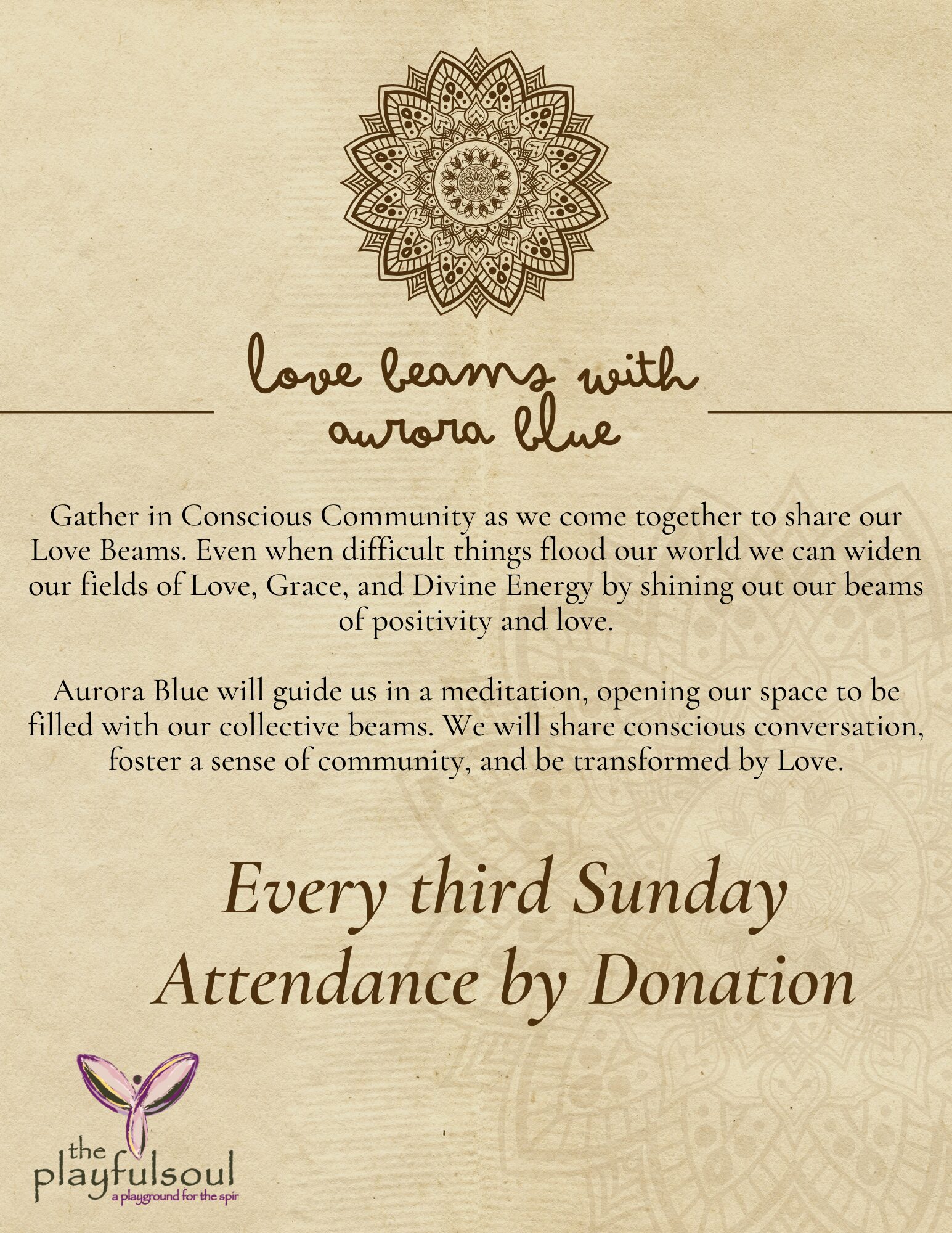 Love Beams with Aurora Blue - Community Calendar of Holistic Happenings